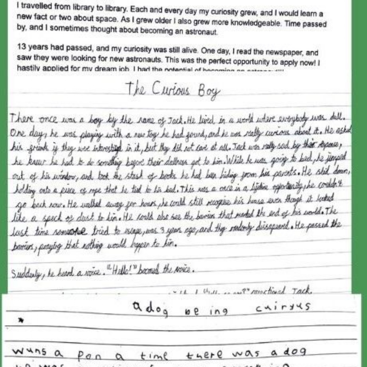 Kensington Primary School - Curiosity Story Writing Competition